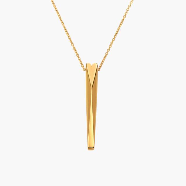 The Love Bar Pendant- Gold Vermeil - Oak & Luna