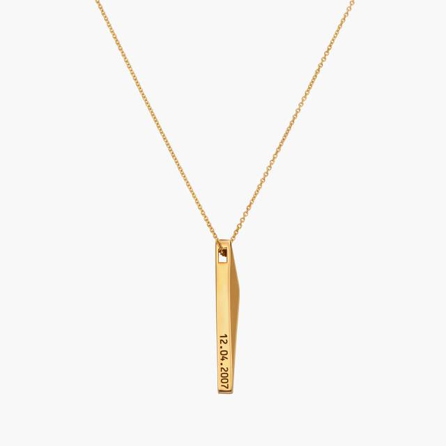 The Love Bar Pendant- Gold Vermeil - Oak & Luna