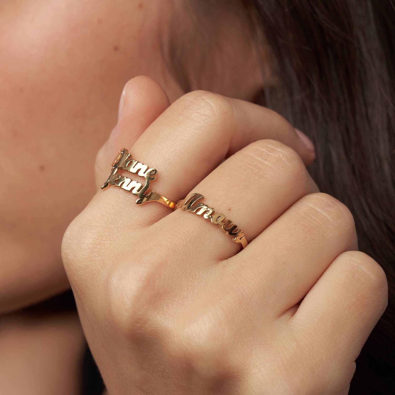 The One Name Ring - Gold Vermeil - Oak & Luna