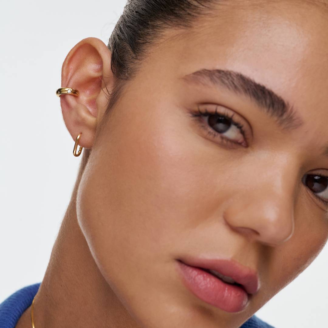 U Shape Hoop Earrings - Gold Vermeil - Oak & Luna