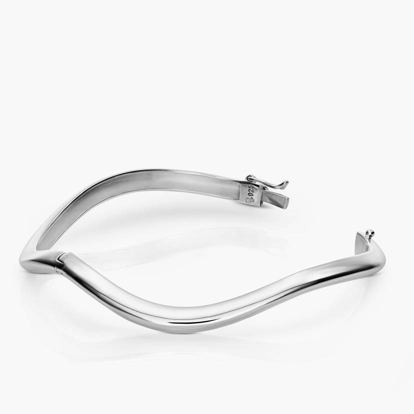 Wavy Cuff Bracelet - Silver - Oak & Luna