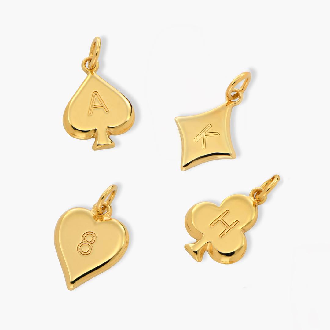 Willow Card Initials Charm - Gold Vermeil - Oak & Luna