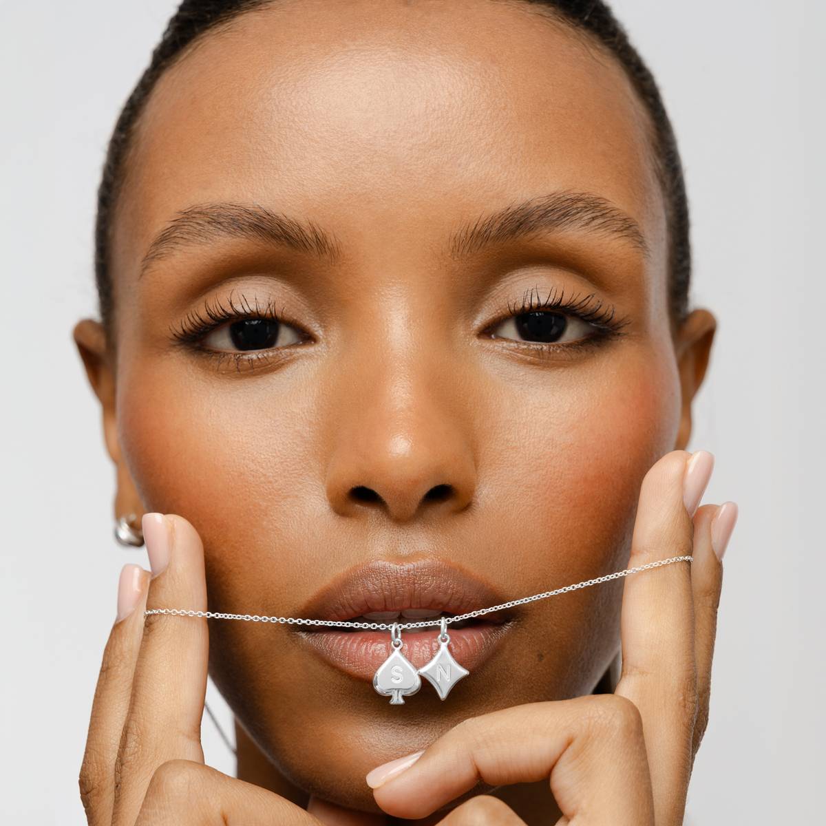 Willow Card Initials Necklace - Silver - Oak & Luna