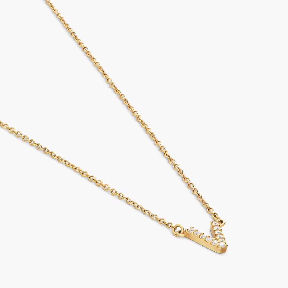 Zoe Initial Necklace with Diamonds - 14K Solid Gold - Oak & Luna