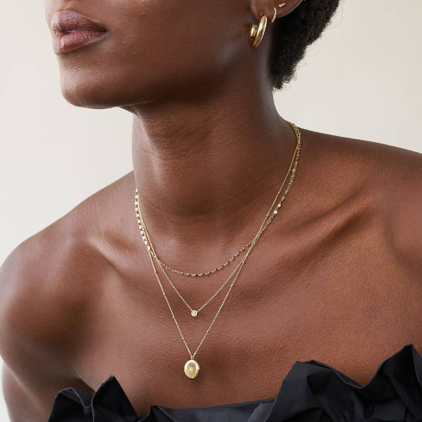 Aria Mirror Chain Necklace - Gold Vermeil - Oak & Luna