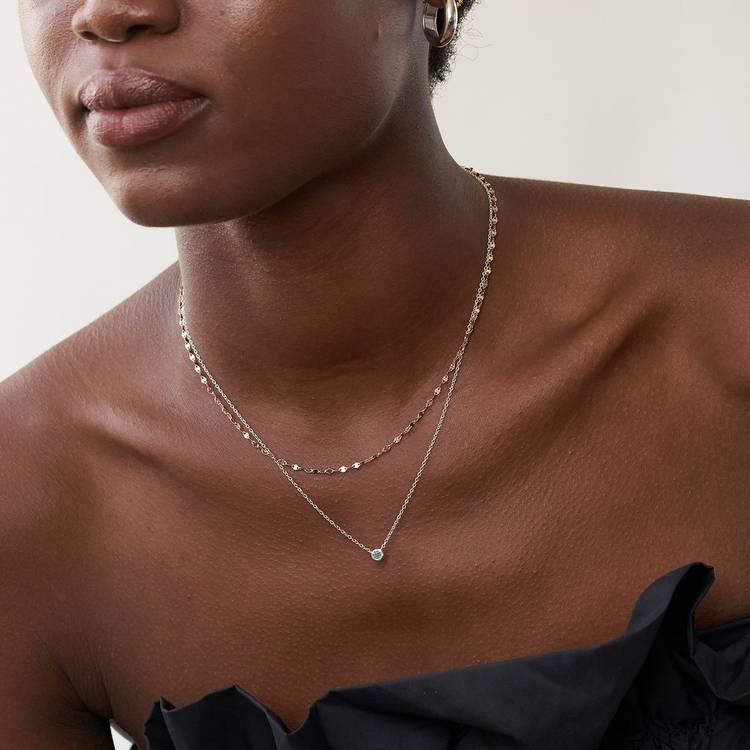 Aria Mirror Chain Necklace - Rose Gold Plating - Oak & Luna