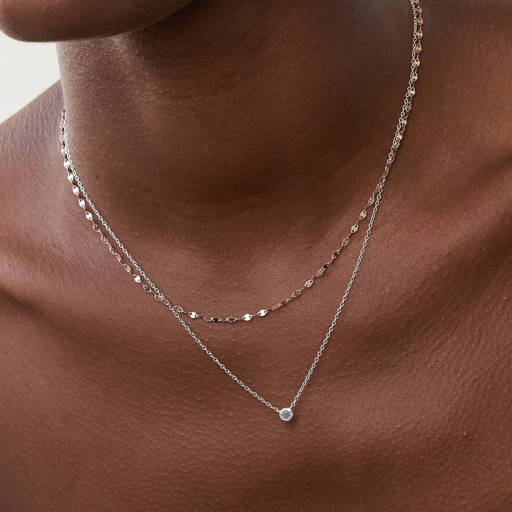 Aria Mirror Chain Necklace - Rose Gold Plating - Oak & Luna