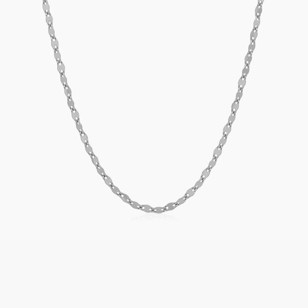 Half Gourmette & Half Link Chain Necklace - Silver - Oak & Luna