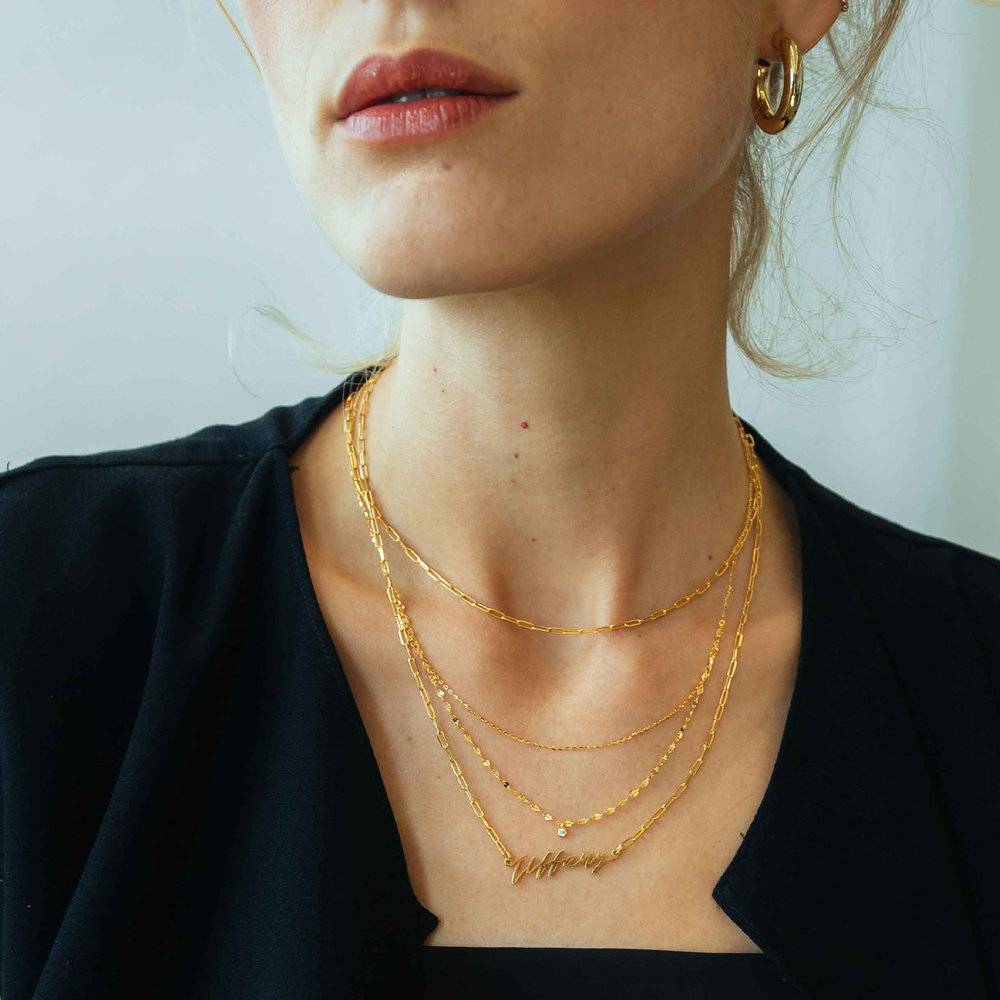 Coco Name Link Necklace - Gold Vermeil - Oak & Luna