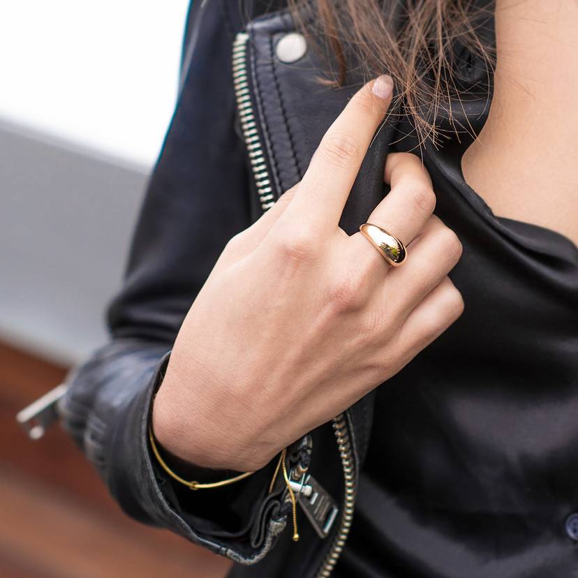 Dome Ring - 10K Solid Gold - Oak & Luna