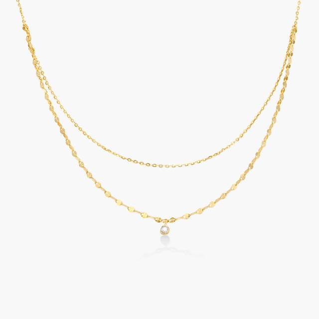 Double Chain Necklace - Gold Plating - Oak & Luna