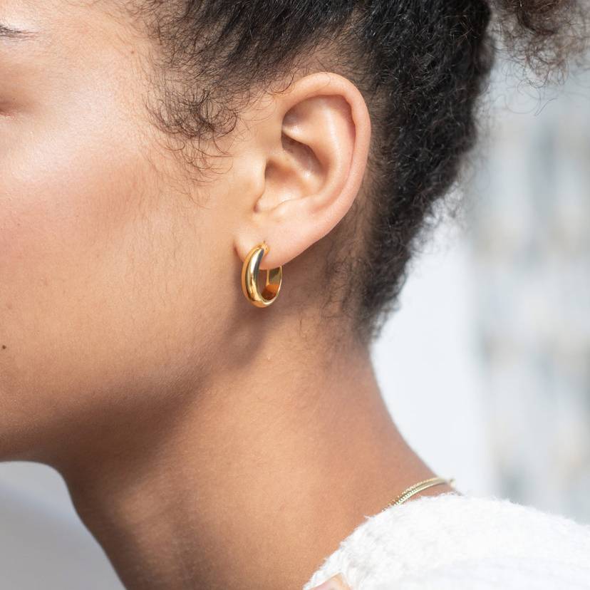 Dynamite Hoop Earrings - Gold Plated - Oak & Luna
