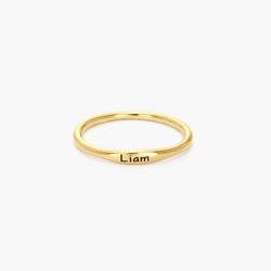 Gwen Thin Name Ring - 14K Solid Gold - Oak & Luna