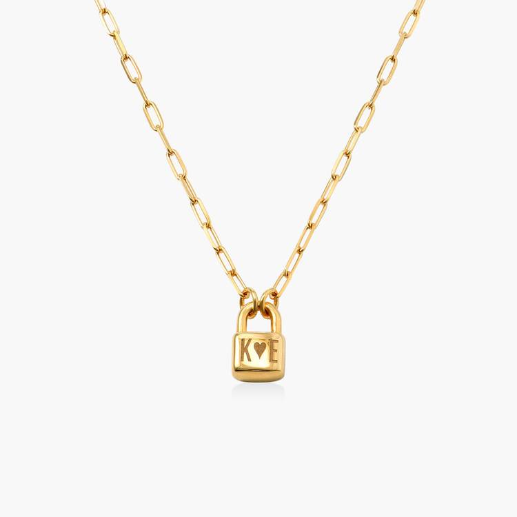 Initial Lock Necklace - Gold Plated - Oak & Luna