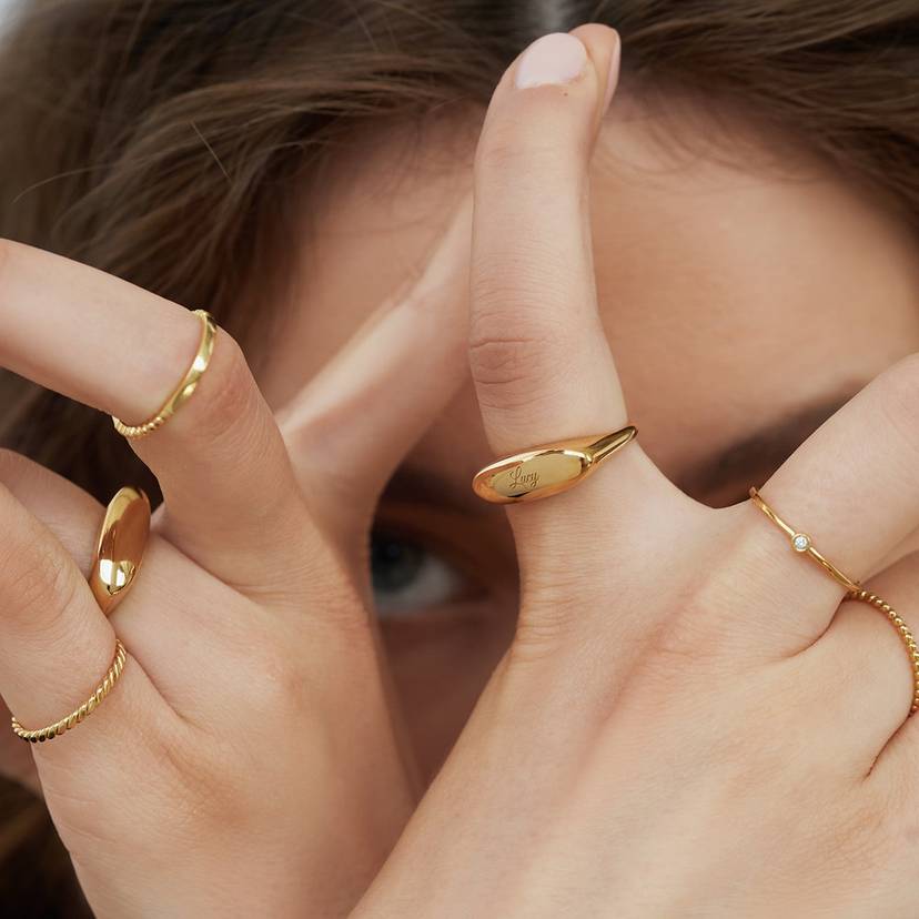 Laney Ring - Gold Vermeil - Oak & Luna