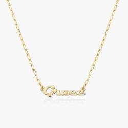 Link Chain Name Necklace - 14K Solid Gold - Oak & Luna