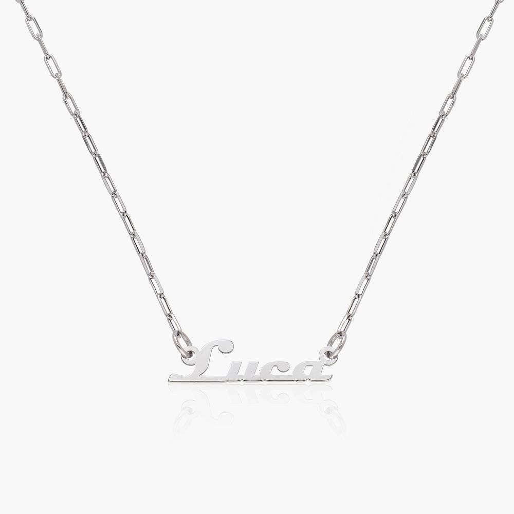 Link Chain Name Necklace- 14k White Gold - Oak & Luna