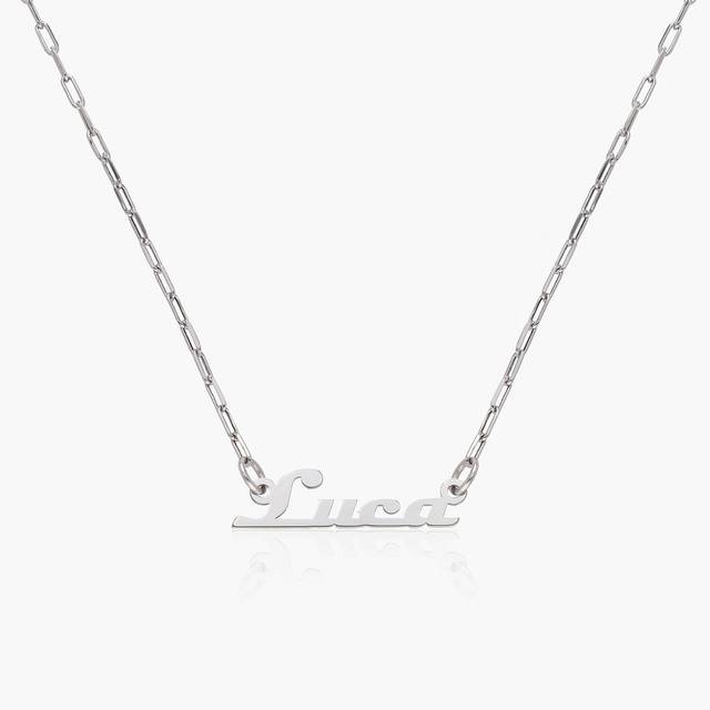 Link Chain Name Necklace- 14k White Gold - Oak & Luna