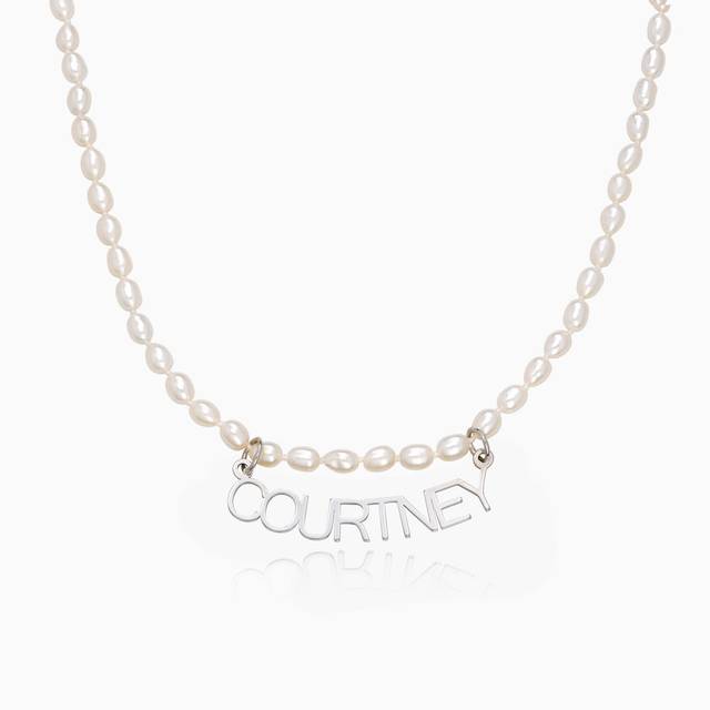 Lola Pearl Name Necklace Silver Oak And Luna