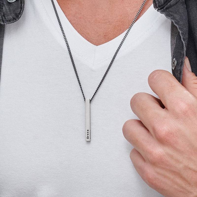 Pillar Bar Necklace for Men - Silver - Oak & Luna