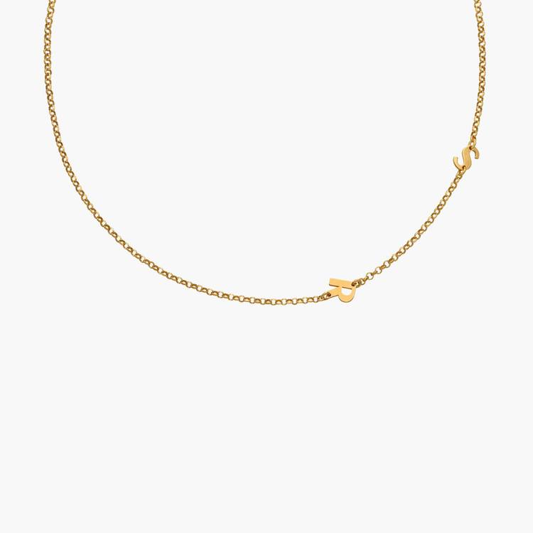 Mini Initial Choker Necklace - Gold Vermeil - Oak & Luna
