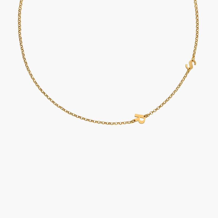 Mini Initial Choker Necklace - Gold Vermeil - Oak & Luna