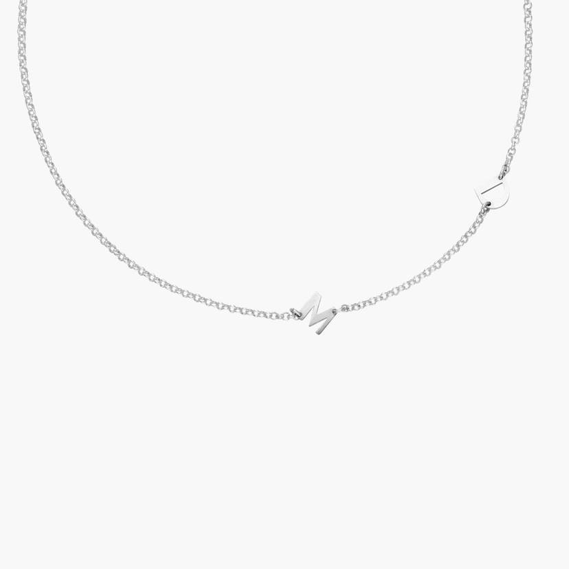 Mini Initial Choker Necklace - Sterling Silver - Oak & Luna