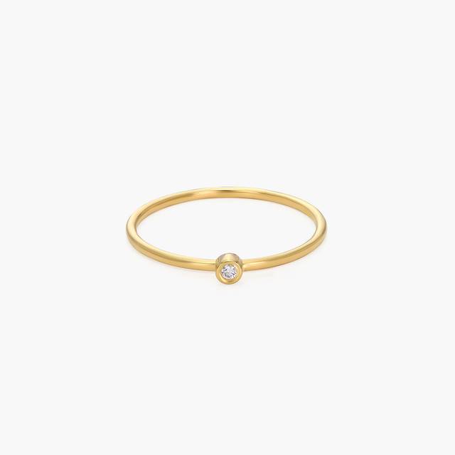 Mona Stackable Ring with Diamond - Gold Vermeil - Oak & Luna