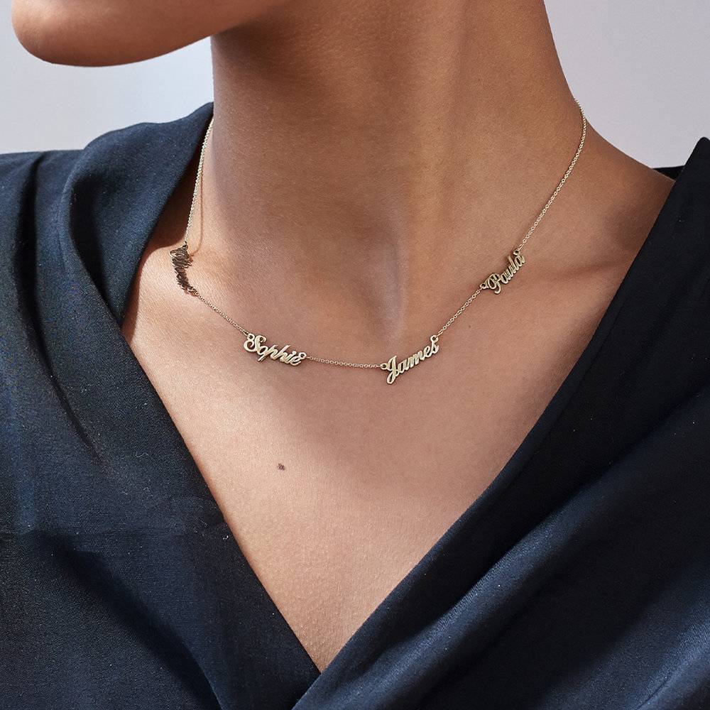 Multiple Name Necklace - 14K Solid Gold - Oak & Luna
