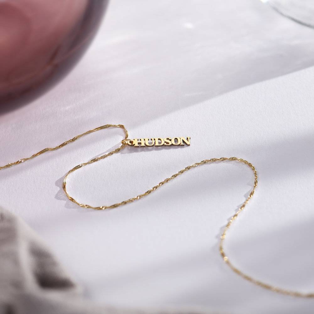 Singapore Chain Name Necklace - 14k Solid Gold - Oak & Luna