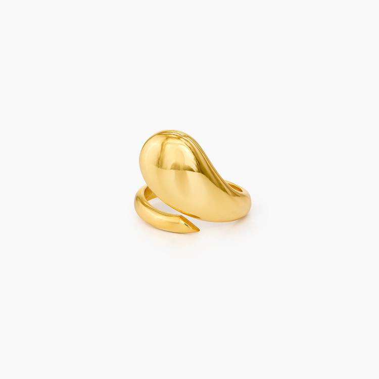 Tear Drop Open Statement Ring - Gold Plated - Oak & Luna