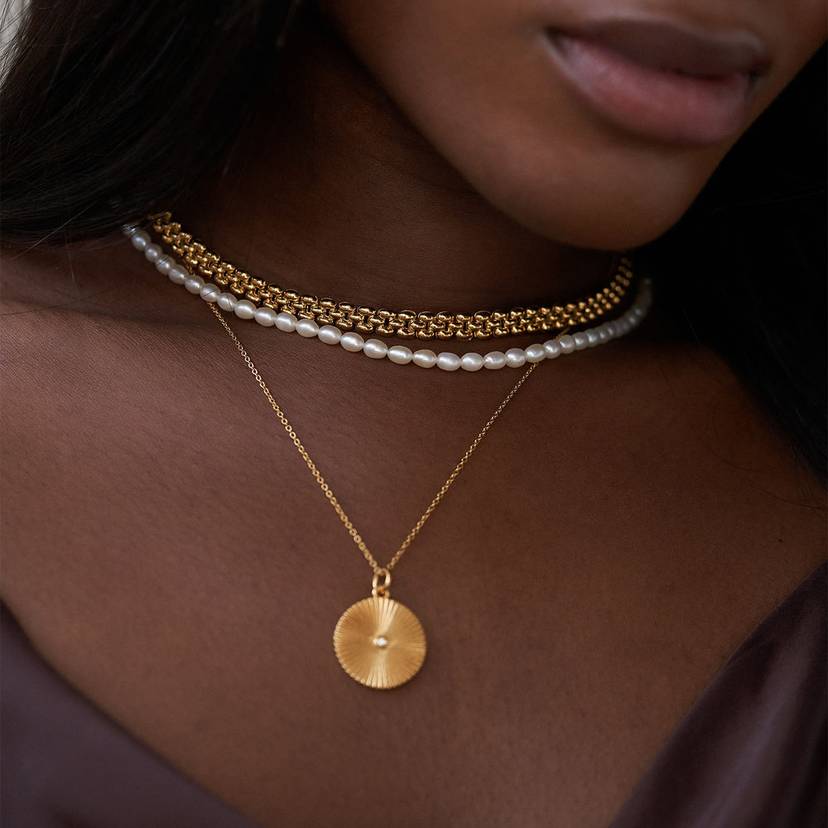 Texture Chain Necklace - Gold Vermeil - Oak & Luna