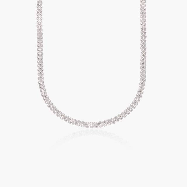 Texture Chain Necklace- Silver - Oak & Luna
