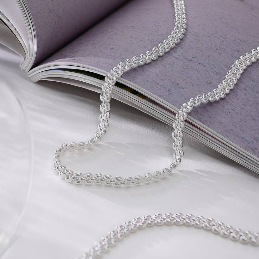 Texture Chain Necklace- Silver - Oak & Luna