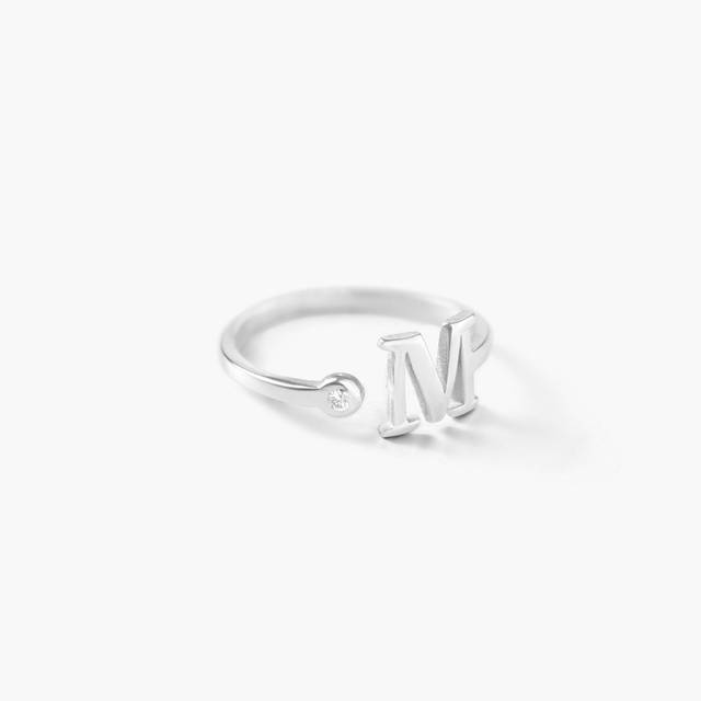 Tiny Initial Ring - Silver - Oak & Luna