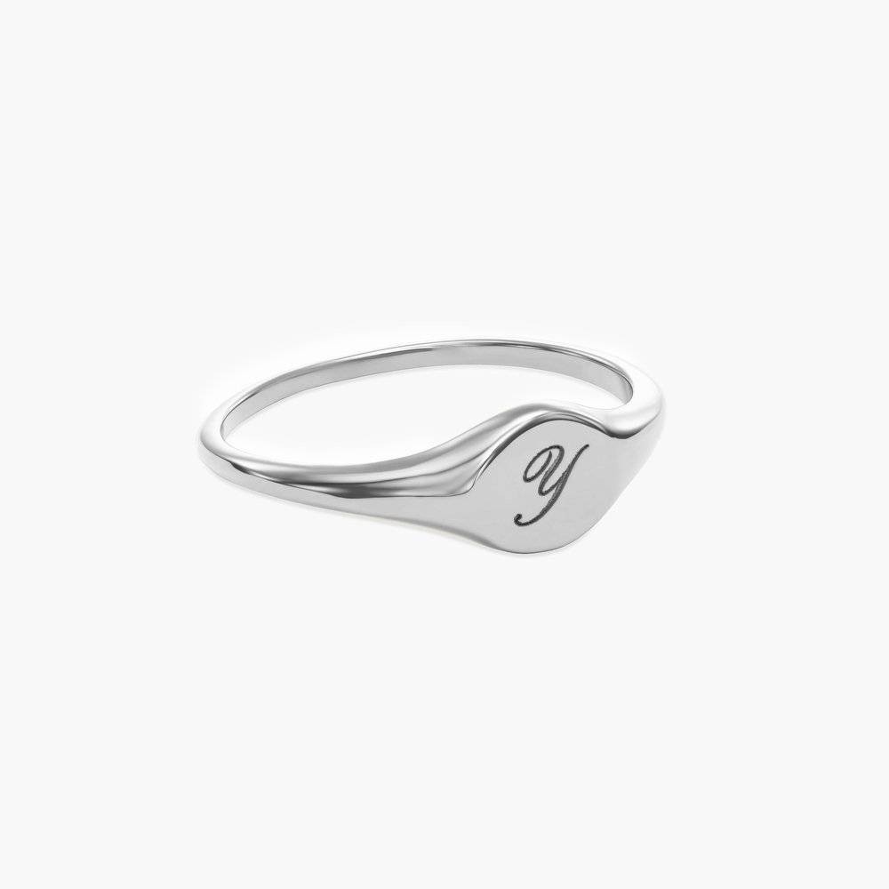 Tony Custom Initial Ring Silver Oak And Luna