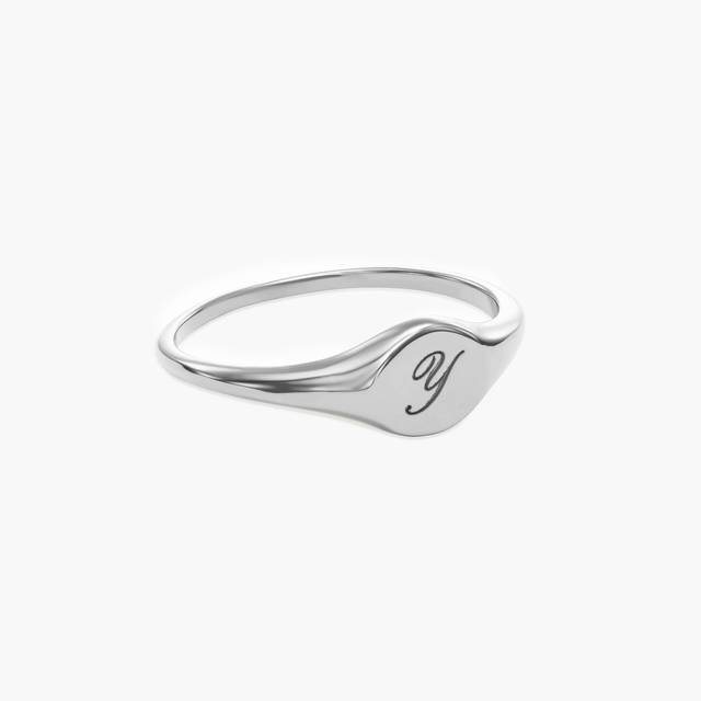 Tony Custom Initial Ring - Silver - Oak & Luna