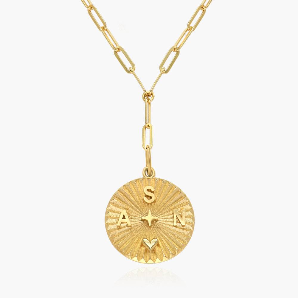 Tyra Initial Medallion Necklace - Gold Vermeil - Oak & Luna