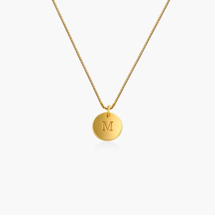 Willow Disc Initial Necklace - Gold Vermeil - Oak & Luna