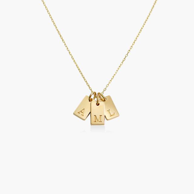 Willow Tag Initial Necklace - 10K Solid Gold - Oak & Luna