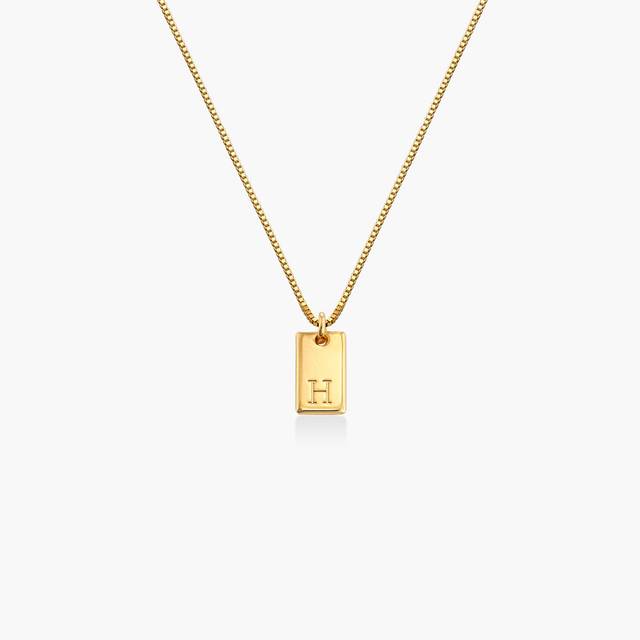 Willow Tag Initial Necklace - Gold Plated - Oak & Luna