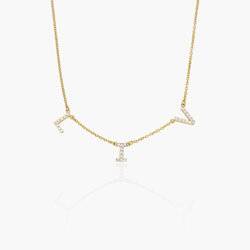 Zoe Initial Necklace with Diamonds - Gold Vermeil - Oak & Luna